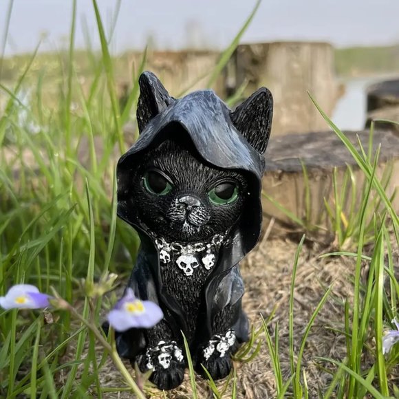 Accents | Mysterious Cloaked Cat Gothic Black Cat Figurine | Poshmark